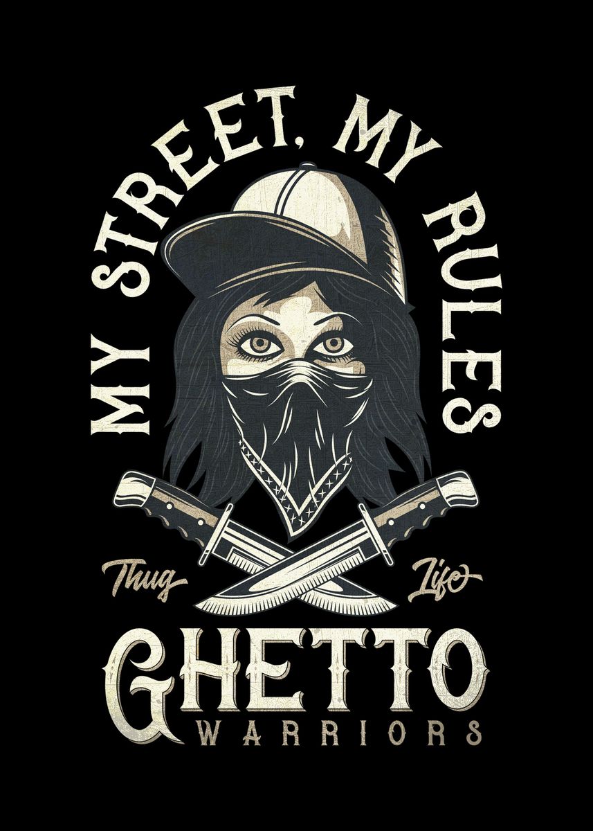 'Ghetto' Poster, picture, metal print, paint by Gab Fernando | Displate
