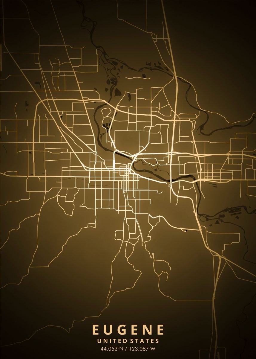 'Eugene Oregon' Poster, picture, metal print, paint by Merah Djoeang ...