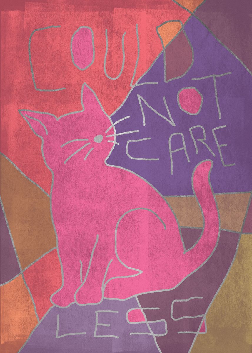 'Careless Cat' Poster by Bem Calavera | Displate