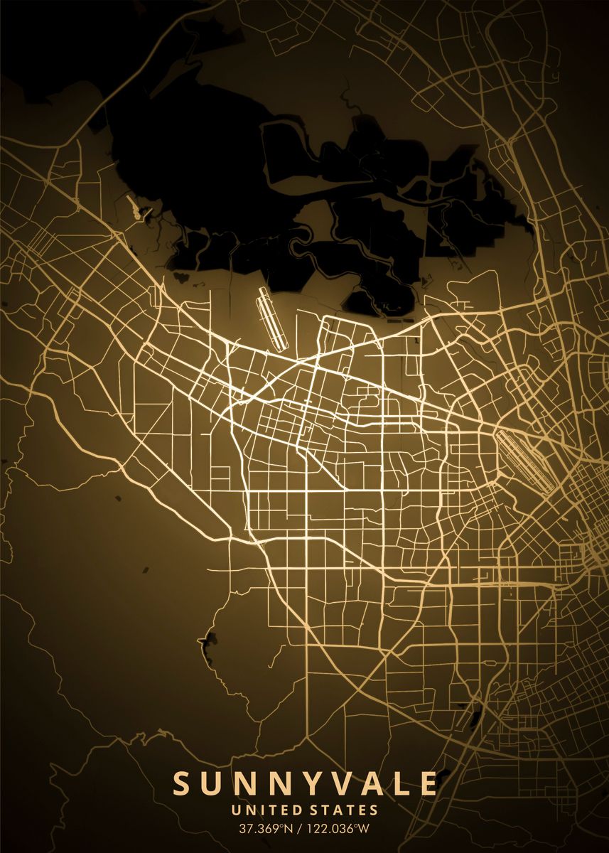 'Sunnyvale California' Poster, picture, metal print, paint by Merah ...