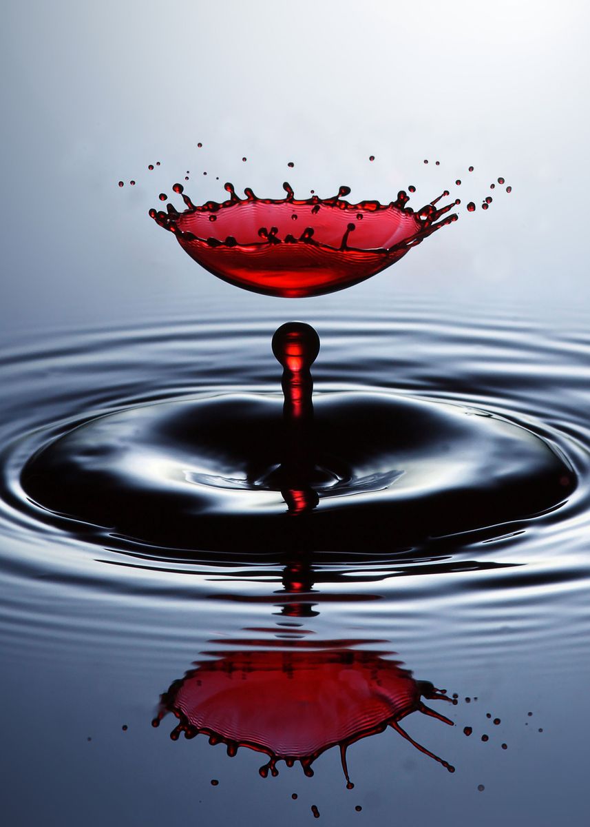 'Falling Red' Poster, picture, metal print, paint by Chris Cupit | Displate