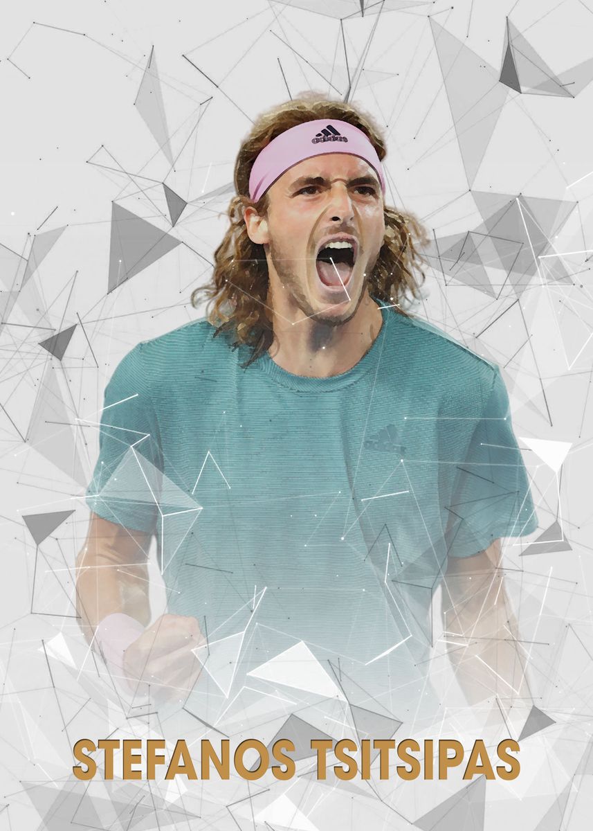 'Stefanos Tsitsipas' Poster, picture, metal print, paint by Brock Orr ...