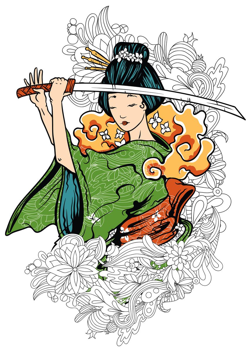 'JAPAN GEISHA GEIKO GEIGI' Poster by Turie Art | Displate