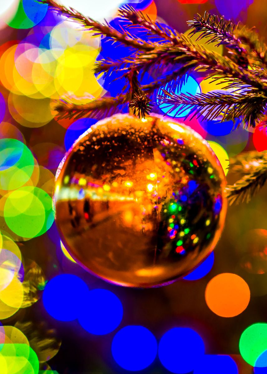 'Yellow Ball Shining Lights' Poster, picture, metal print, paint by Art ...