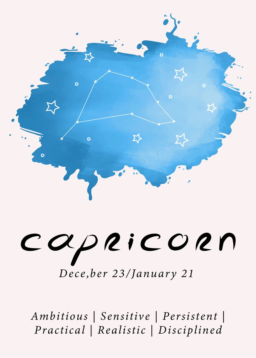 'Capricorn' Poster, picture, metal print, paint by Waverley Jane | Displate
