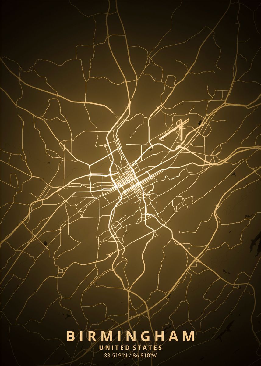 'Birmingham Alabama' Poster by Merah Djoeang | Displate