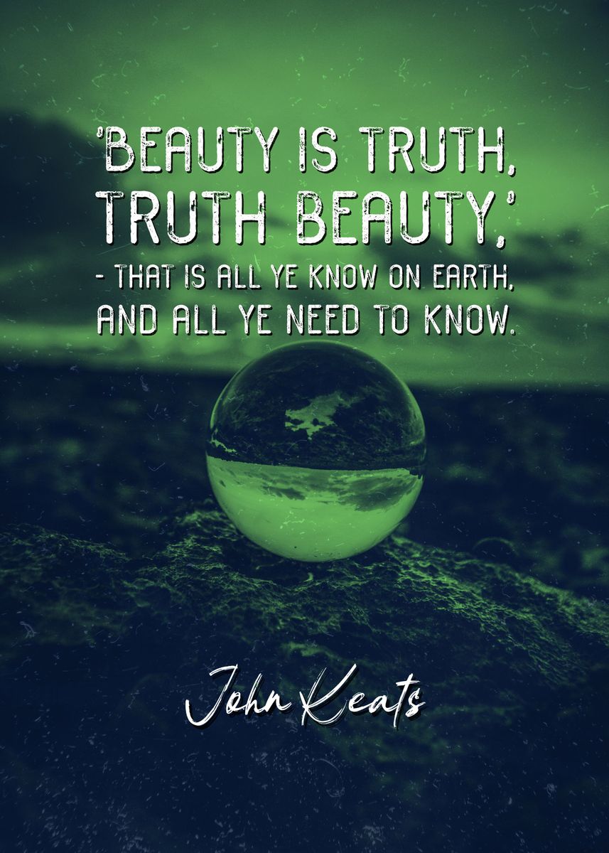 'John Keats Beauty Quote' Poster, picture, metal print, paint by ...