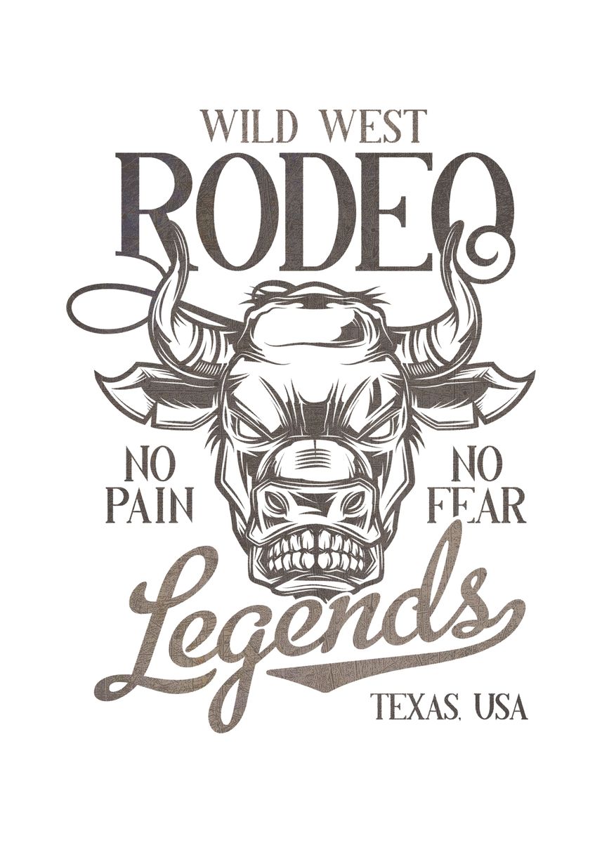 'Rodeo Legends' Poster, picture, metal print, paint by Gab Fernando ...