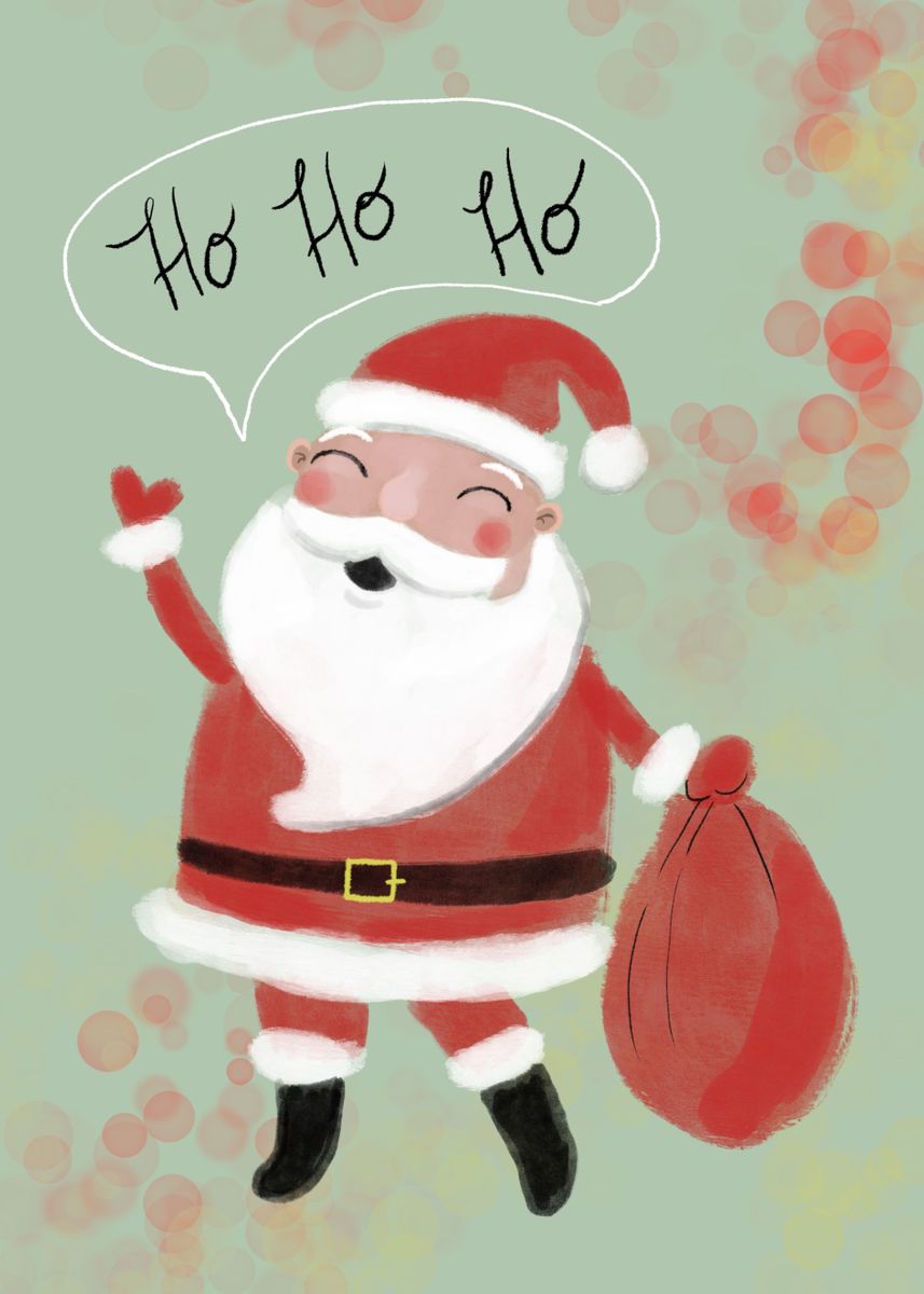 'Ho ho ho Santa' Poster by Matt Corrigan | Displate