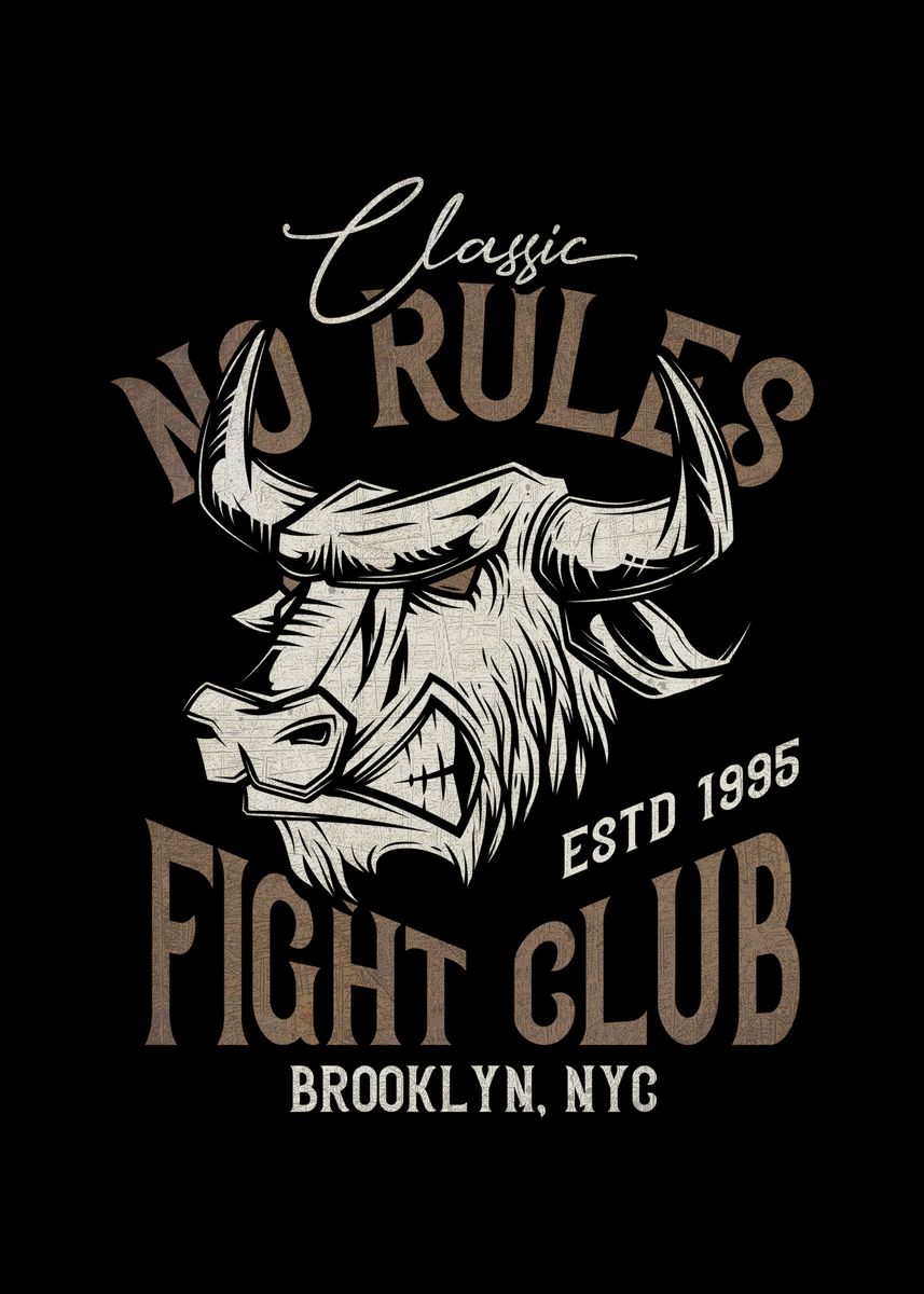 'No Rules Fight Club' Poster, picture, metal print, paint by Gab ...