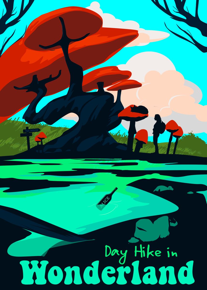 'Wonderland' Poster, picture, metal print, paint by HeyMoonly | Displate