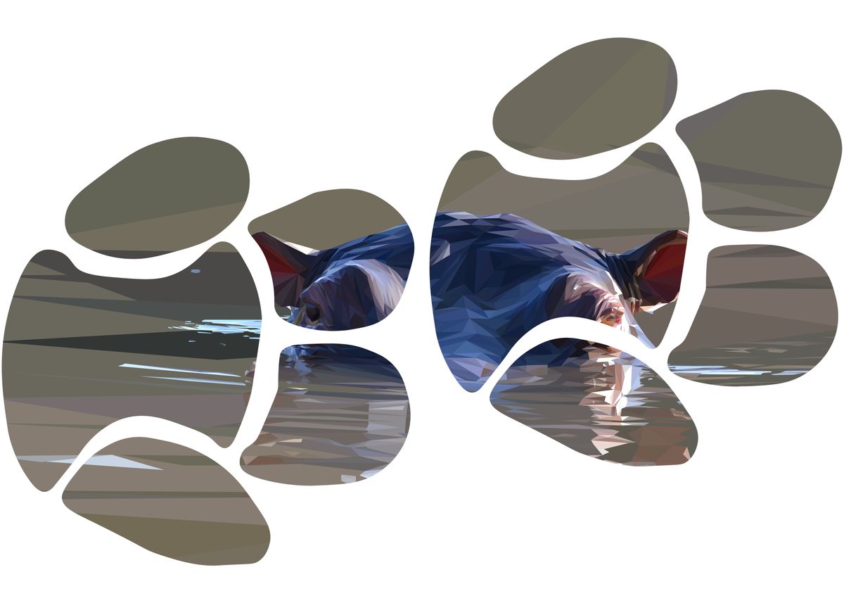 'Hippo Paws' Poster by Erin Campbell | Displate