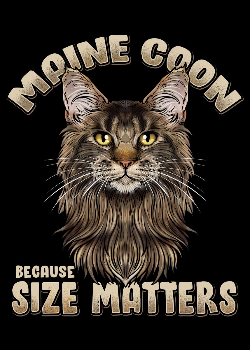 'Maine Coon Cat' Poster, picture, metal print, paint by Wonderful Dream ...