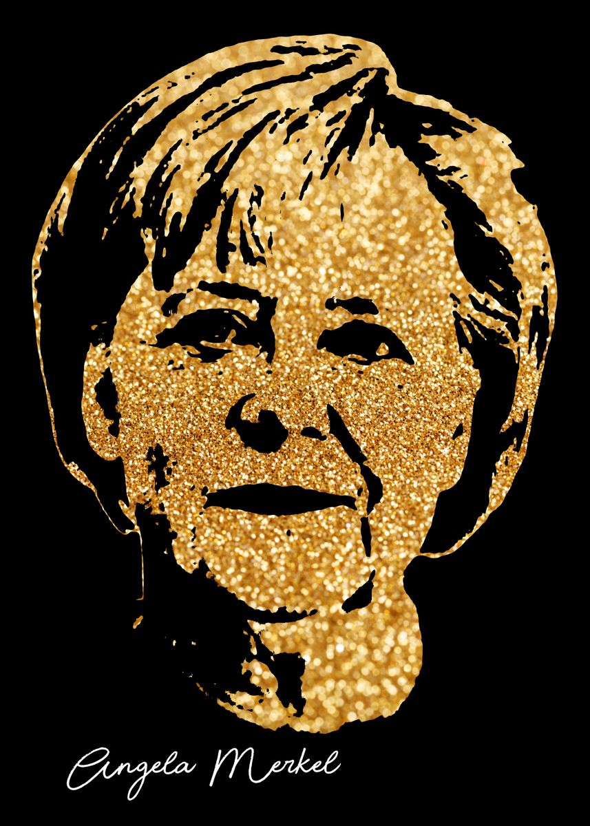 'Angela Merkel portrait' Poster, picture, metal print, paint by Kitty ...