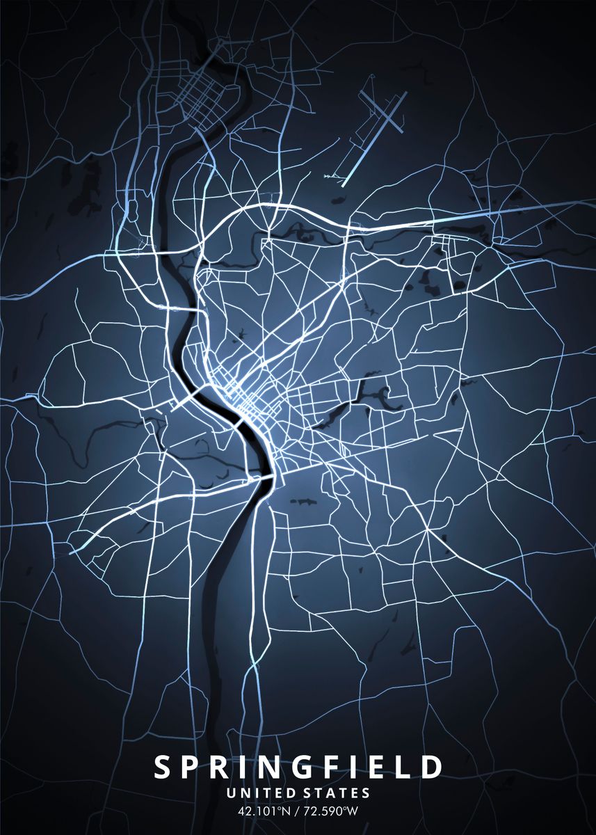 'Springfield Massachusetts' Poster, picture, metal print, paint by ...