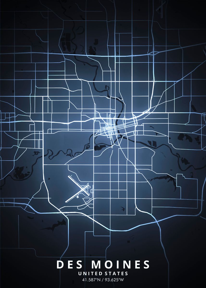 'Des Moines Iowa' Poster by Merah Djoeang | Displate