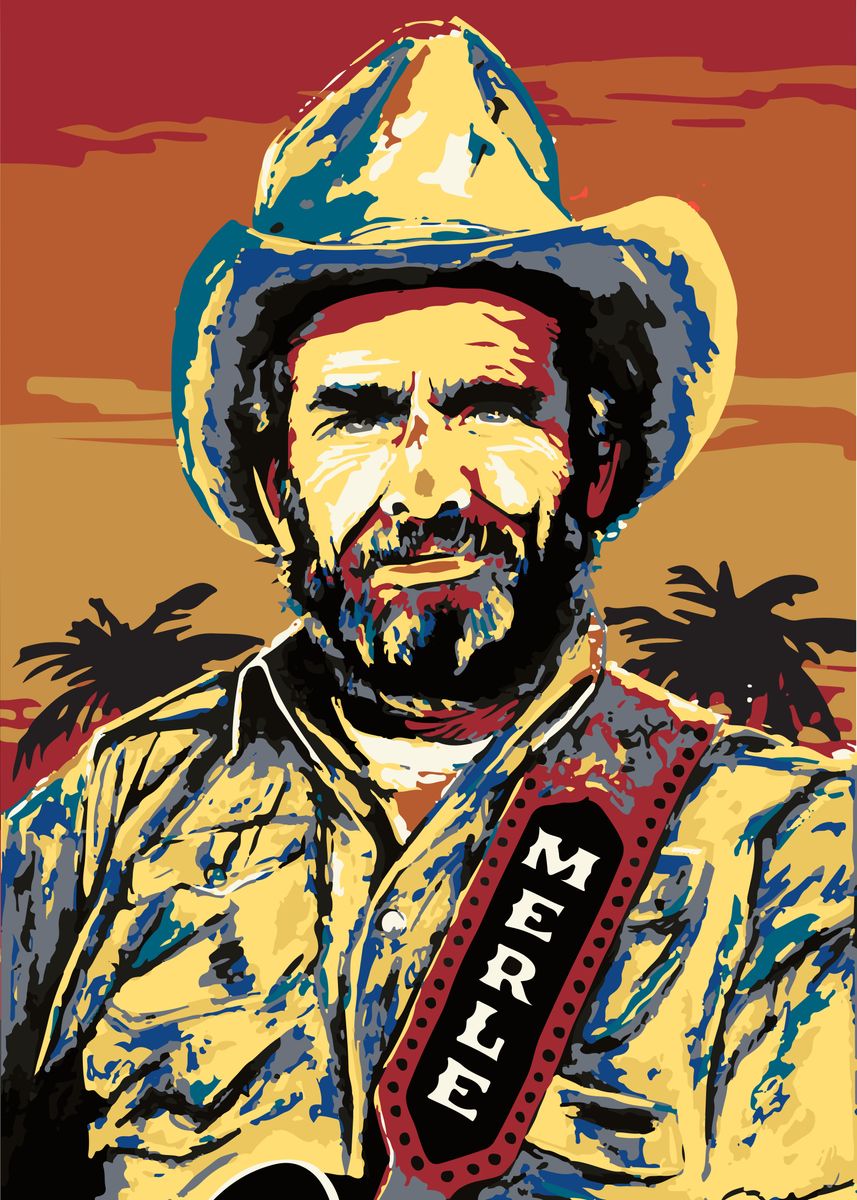 'Merle Haggard Poster Home' Poster, picture, metal print, paint by ...