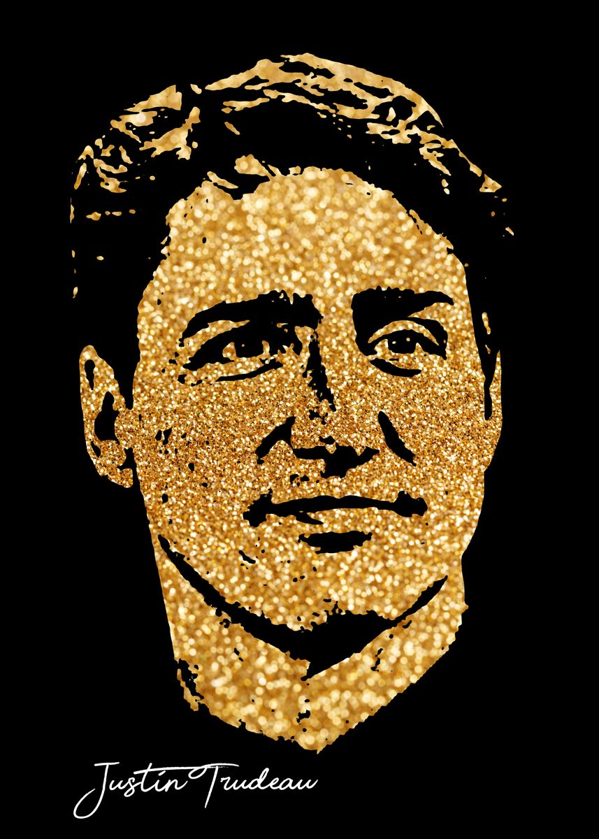 'Justin Trudeau portrait' Poster, picture, metal print, paint by Kitty ...