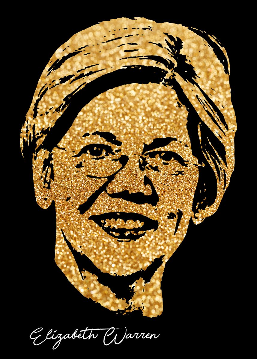 'Elizabeth Warren portrait' Poster, picture, metal print, paint by ...