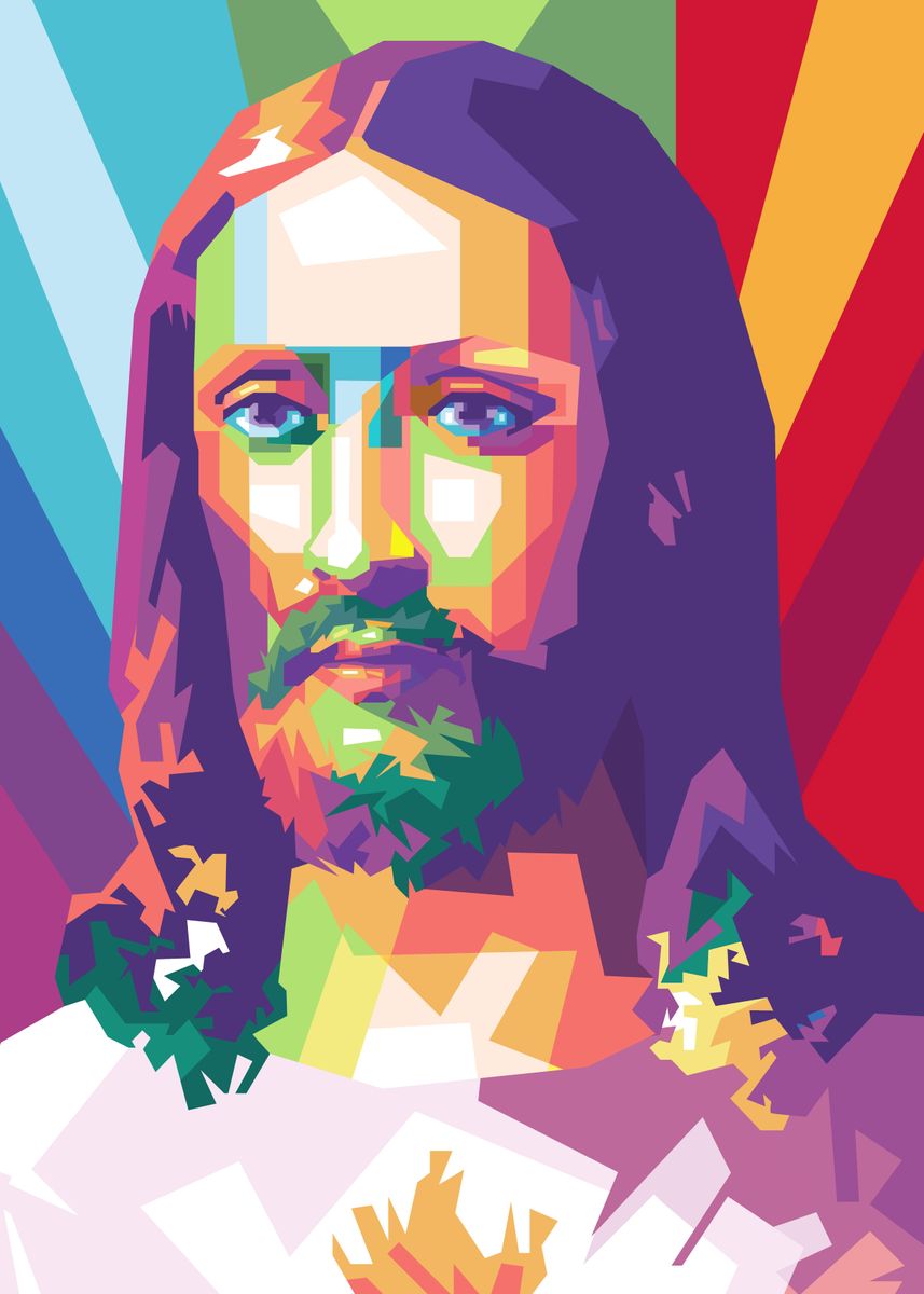 'Jesus' Poster, picture, metal print, paint by Sherlock Wijaya | Displate