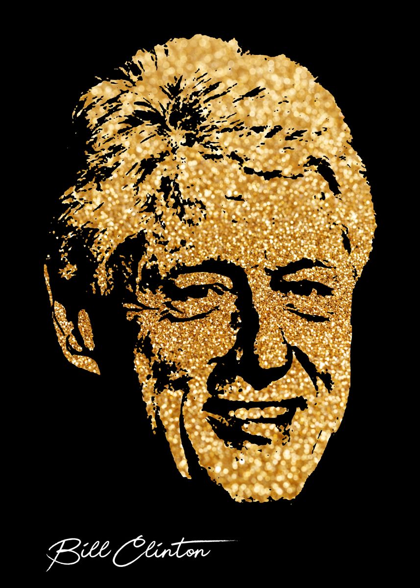 'Bill Clinton portrait' Poster, picture, metal print, paint by Kitty ...
