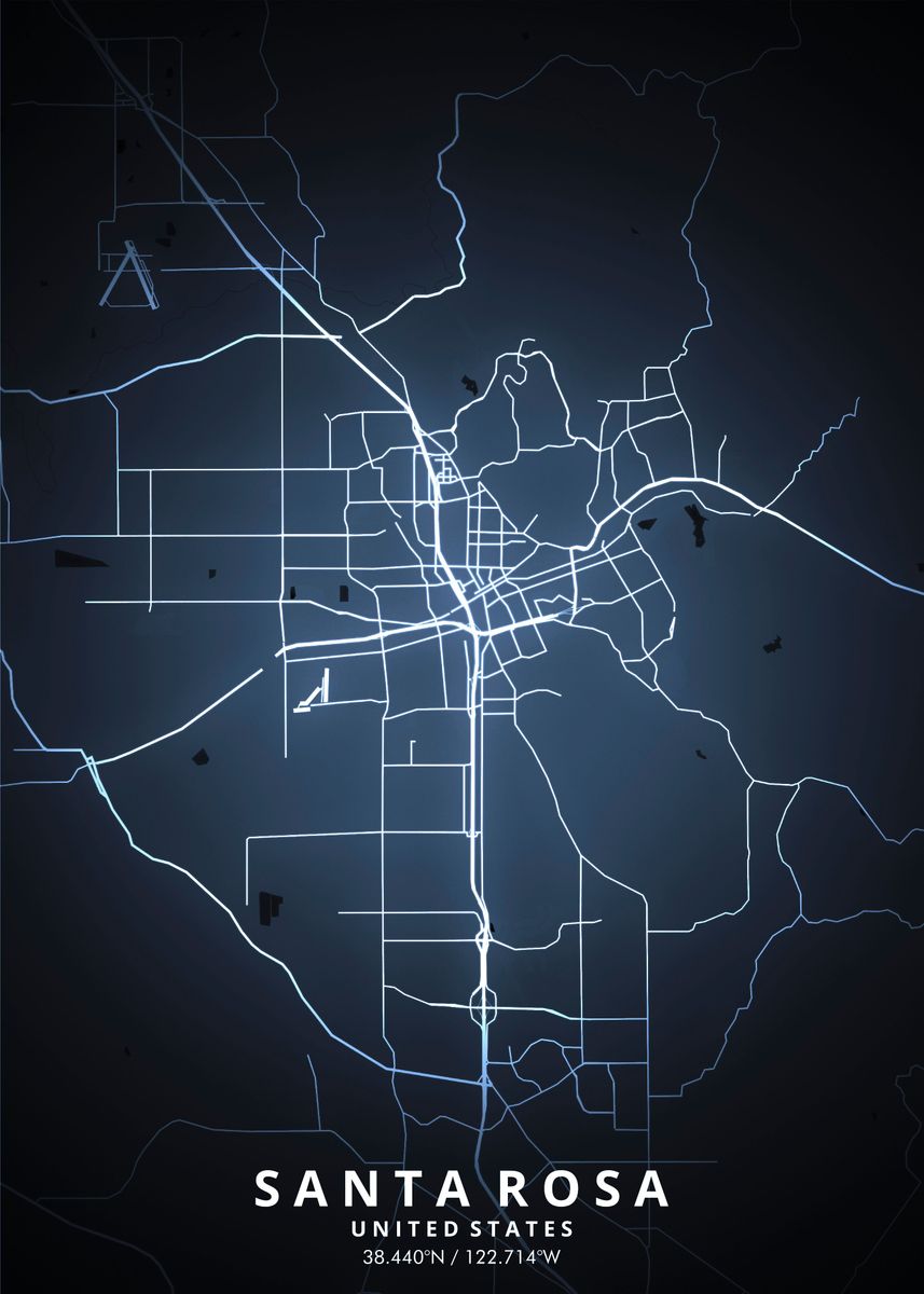 'Santa Rosa California' Poster by Merah Djoeang | Displate