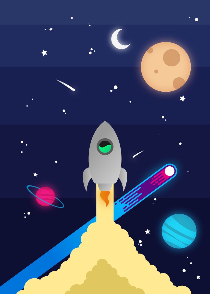 'INTO THE COSMOS' Poster, picture, metal print, paint by Simms | Displate