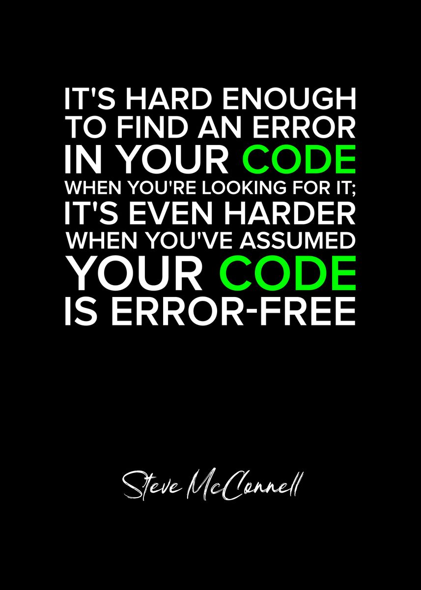 'Coder Quote' Poster, picture, metal print, paint by Quoteey | Displate