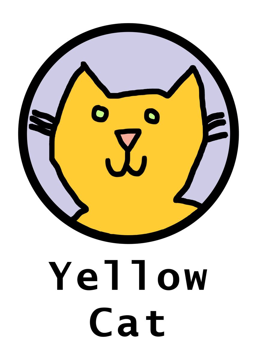 'Yellow Cat Portrait' Poster, picture, metal print, paint by ...