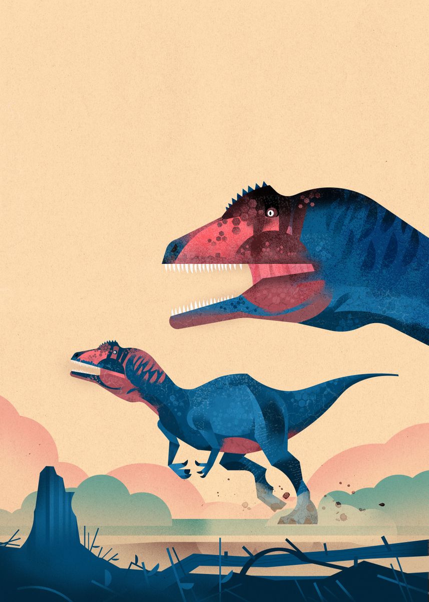 'Allosaurus' Poster, picture, metal print, paint by Dieter Braun | Displate