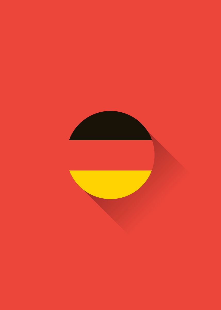 'Minimal Germany Flag' Poster, picture, metal print, paint by Visualz ...