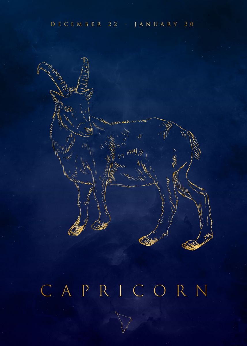 'Capricorn' Poster, picture, metal print, paint by Cornel Vlad | Displate