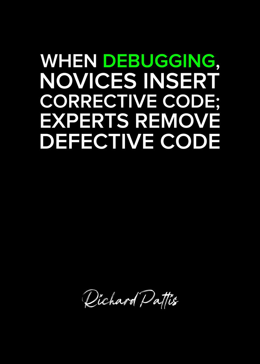 'Debugging' Poster, picture, metal print, paint by Quoteey | Displate