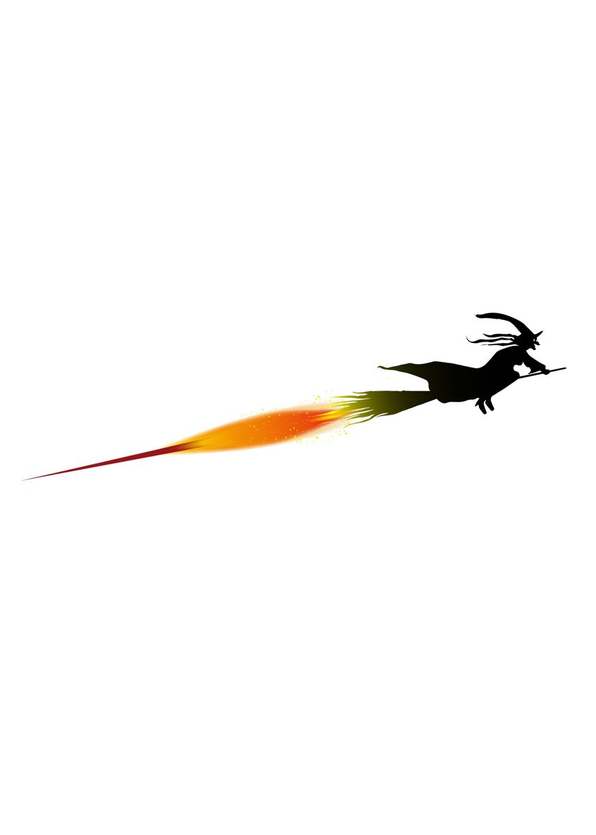 'Flying Witch' Poster, picture, metal print, paint by HomeStead Digital ...