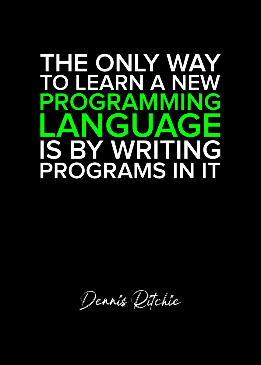 'Writing Programs' Poster, picture, metal print, paint by Quoteey | Displate