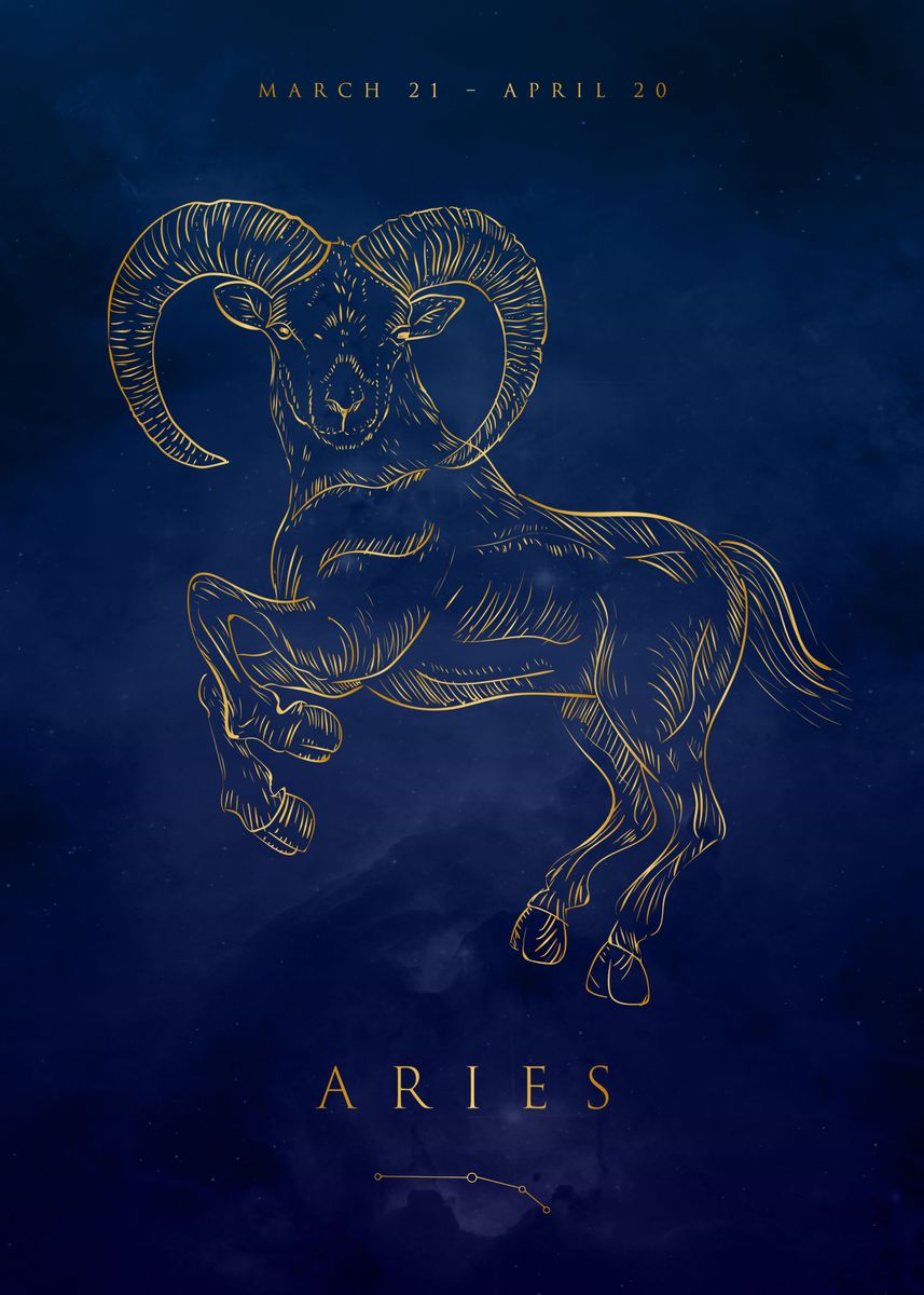 'Aries' Poster, picture, metal print, paint by Cornel Vlad | Displate