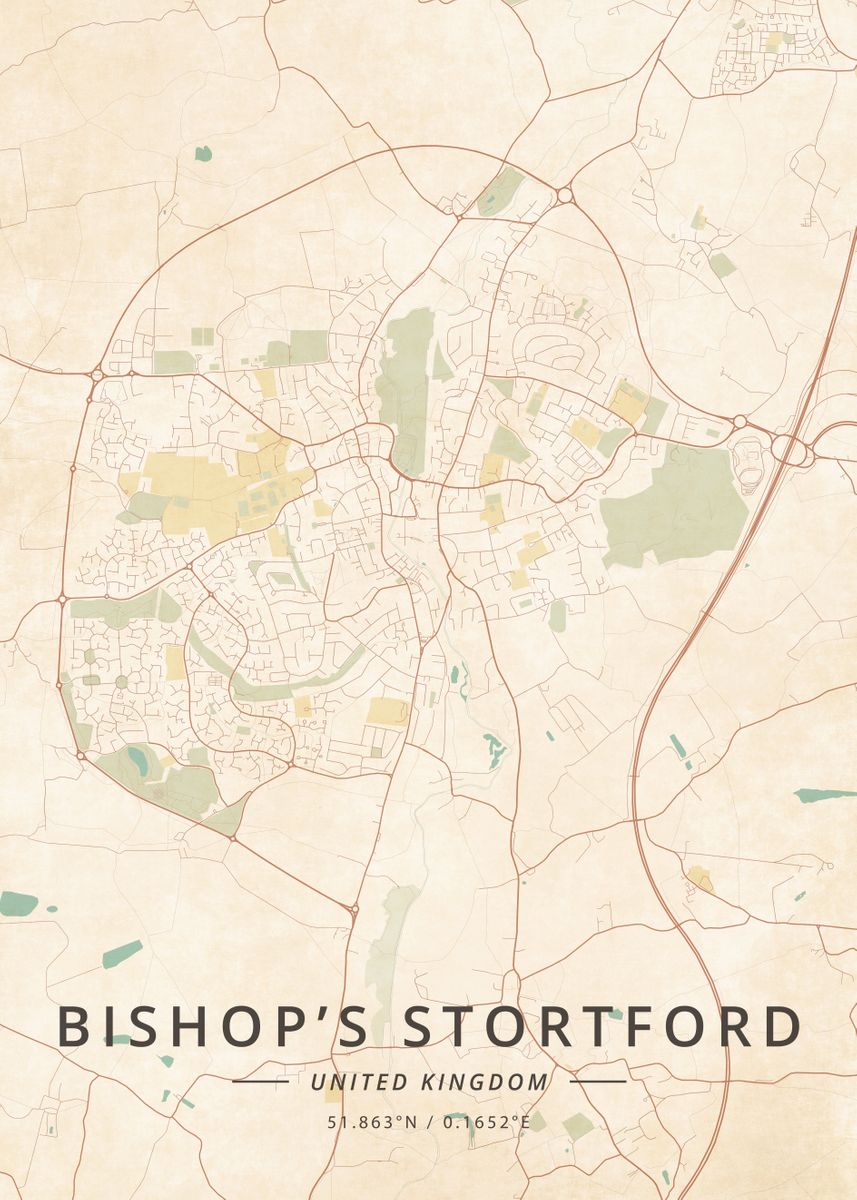 'Bishops Stortford UK' Poster, picture, metal print, paint by Designer ...