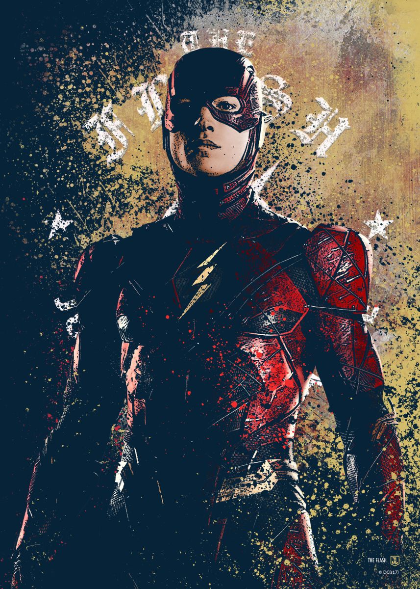 'Flash' Poster, picture, metal print, paint by DC Comics | Displate