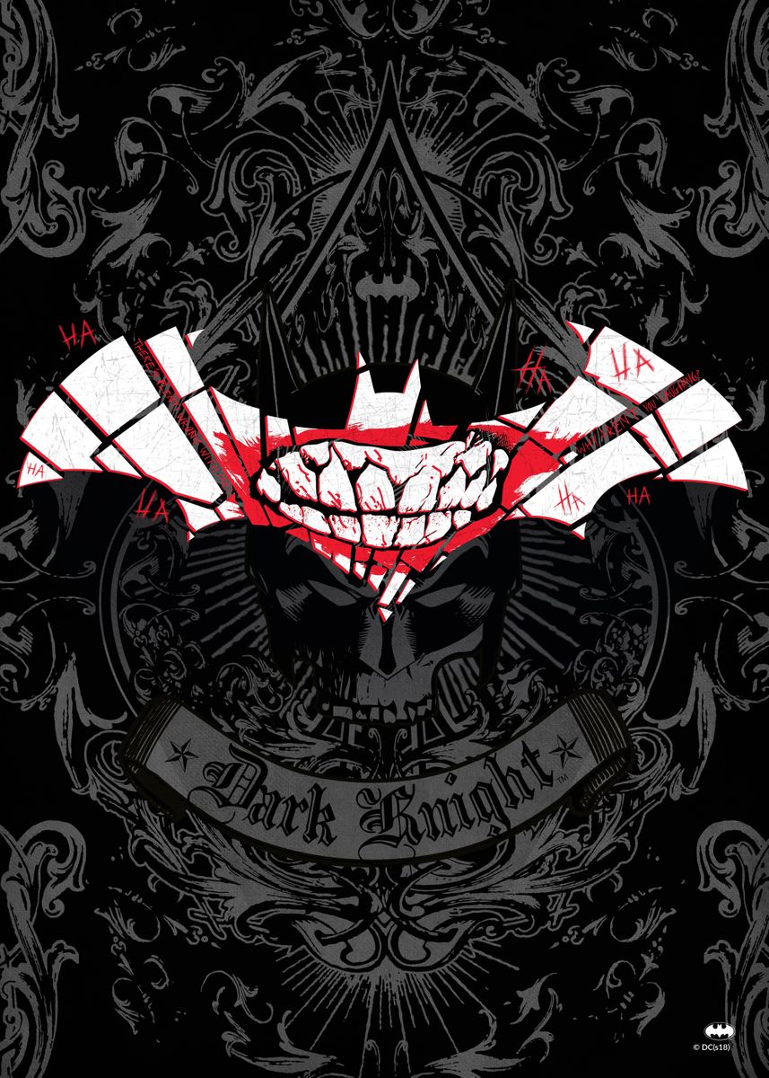 'Bat smile' Poster, picture, metal print, paint by DC Comics | Displate