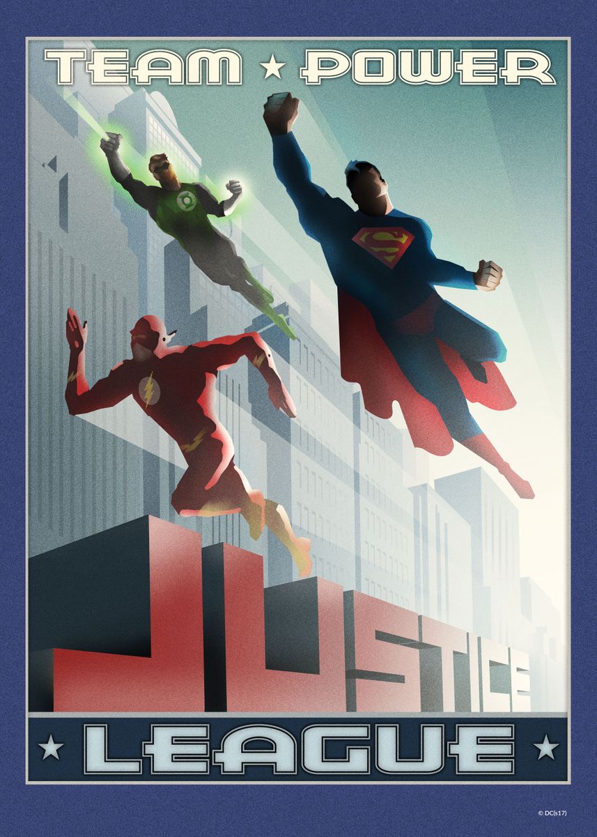 'Team Power' Poster, picture, metal print, paint by DC Comics | Displate