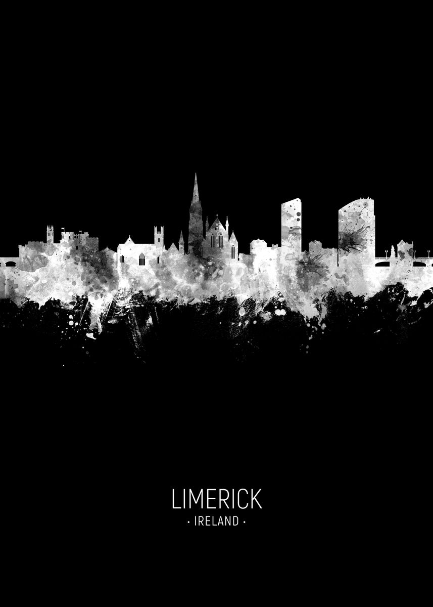 'Limerick Skyline Ireland' Poster by Michael Tompsett | Displate