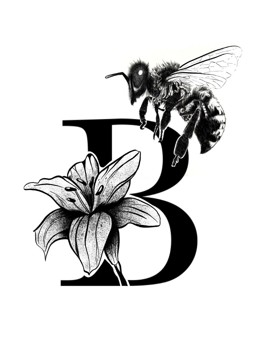 'B is for Bee' Poster, picture, metal print, paint by virilustra | Displate