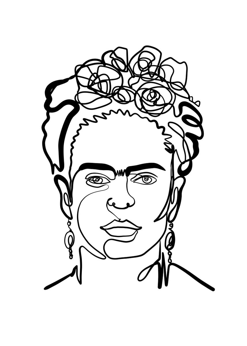 'Frida With One Line' Poster, picture, metal print, paint by Andrew ...