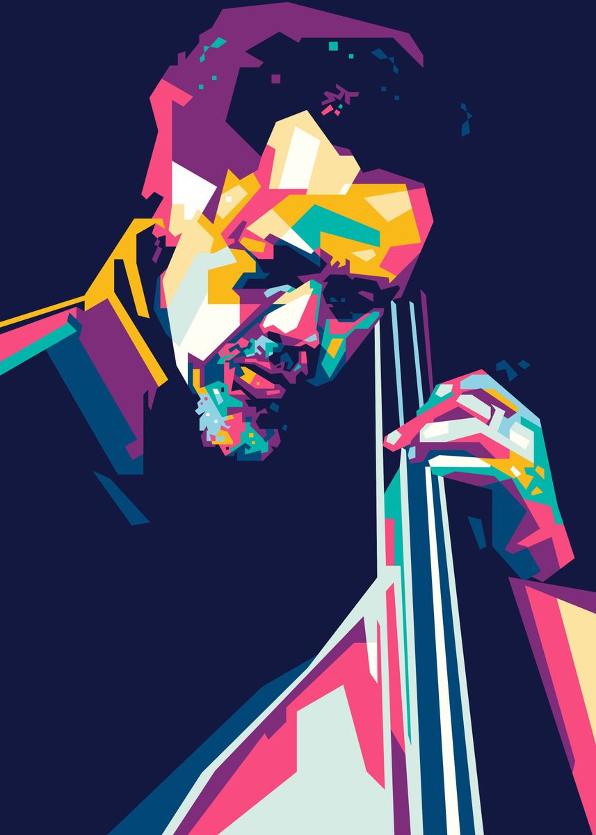'Charles Mingus' Poster, picture, metal print, paint by Ahmad Hanafi ...