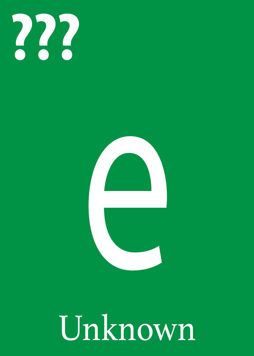 'Unknown e' Poster, picture, metal print, paint by Karen Foley | Displate