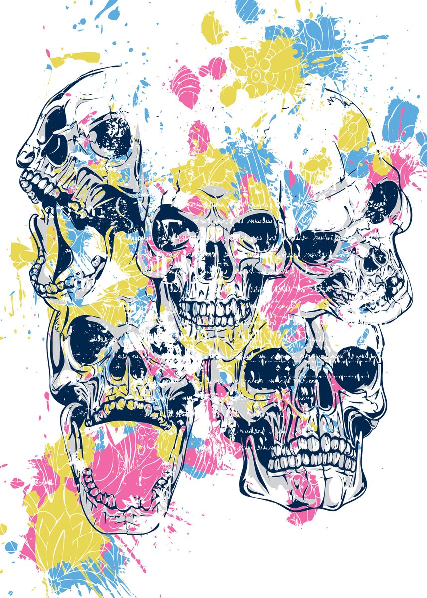 'skull' Poster, picture, metal print, paint by Gab Fernando | Displate