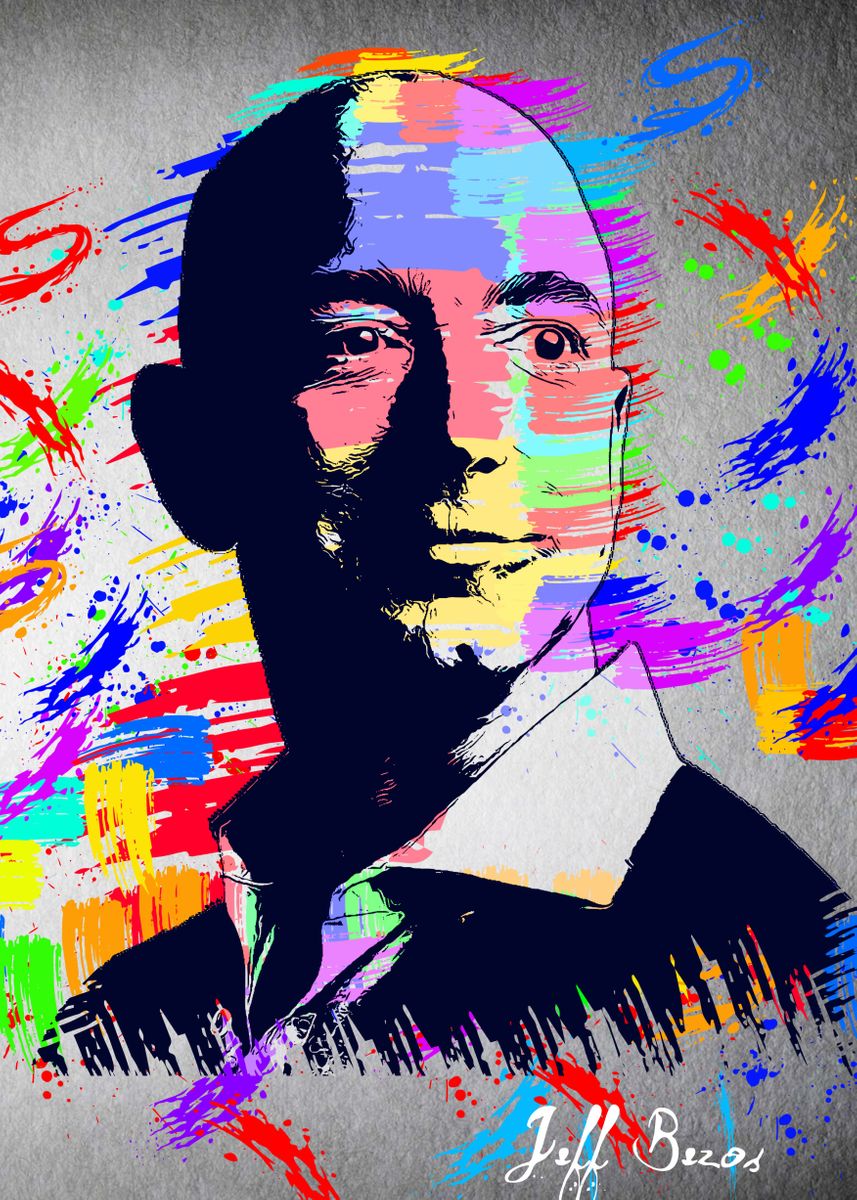 'Jeff Bezos ' Poster, picture, metal print, paint by Anxhela Sufa ...