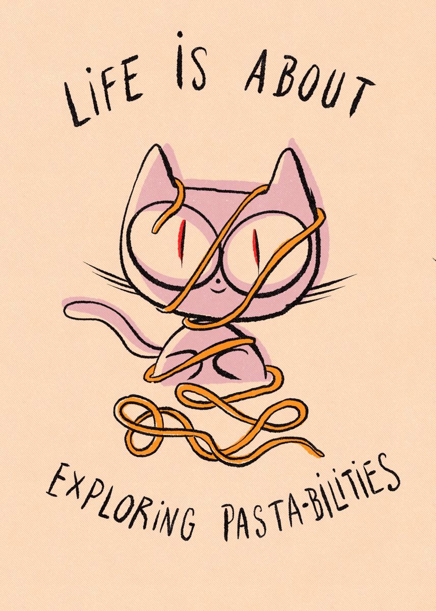 'Pastabilities' Poster, picture, metal print, paint by Mr Jackpots ...