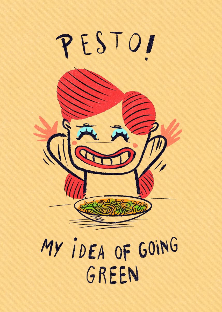 'Pesto' Poster, picture, metal print, paint by Mr Jackpots | Displate