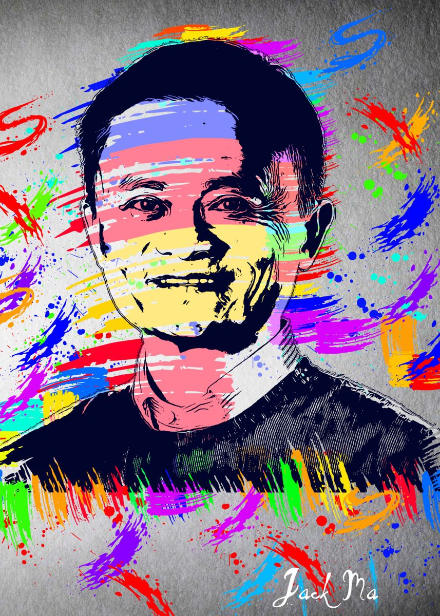 'Jack Ma ' Poster, picture, metal print, paint by Anxhela Sufa | Displate